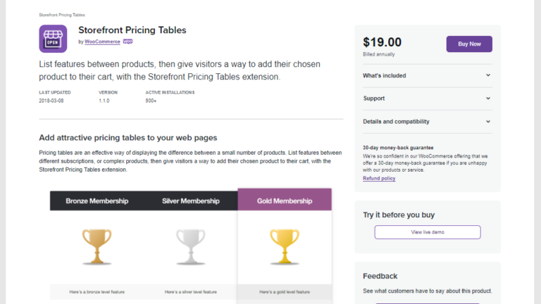 Storefront Pricing Tables - WooKeeper