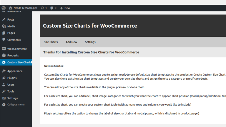 Custom Size Charts For Woocommerce Wookeeper