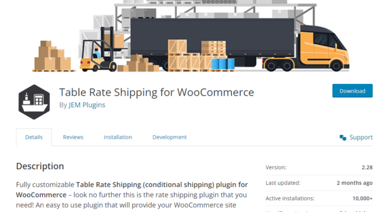 Table Rate Woocommerce Shipping Wookeeper